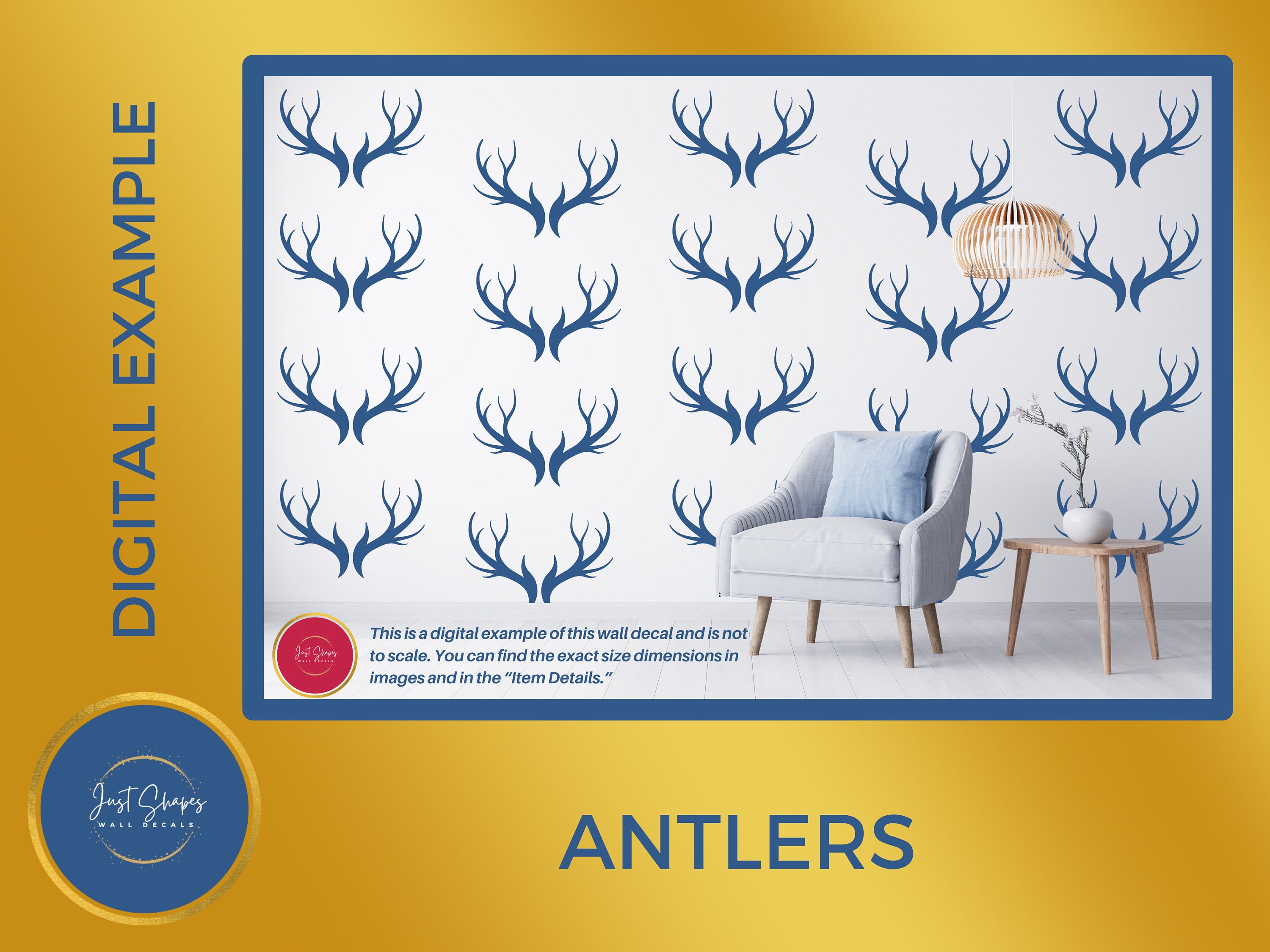 Antler Wall Decals Vinyl Wall Decal, Removable Wall Stickers - Etsy