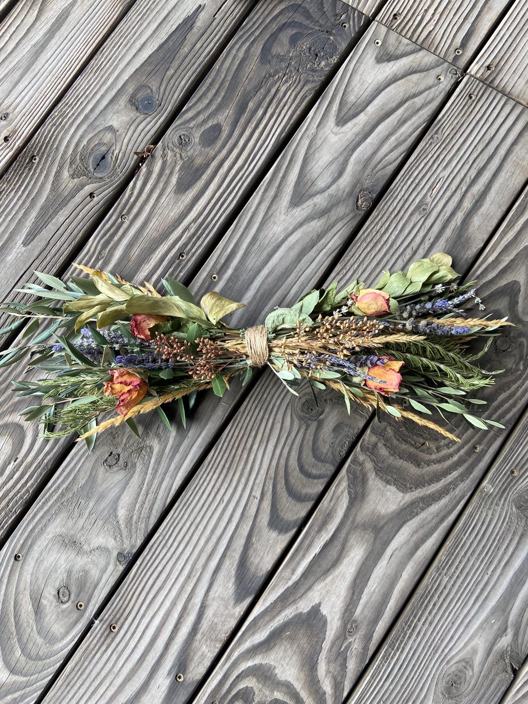 Fresh and Dried Botanical Swags With Herbs, Florals and Pine Grown on ...