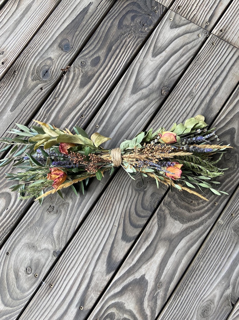 Fresh and Dried Botanical Swags With Herbs, Florals and Pine Grown on ...