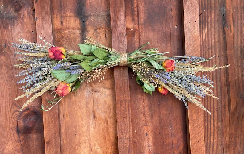 Fresh and Dried Botanical Swags With Herbs, Florals and Pine Grown on ...