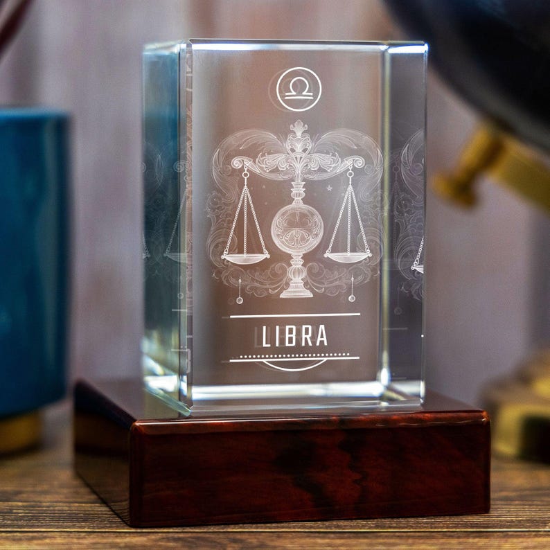 3D Libra Zodiac Sign - Rectangle - Etsy