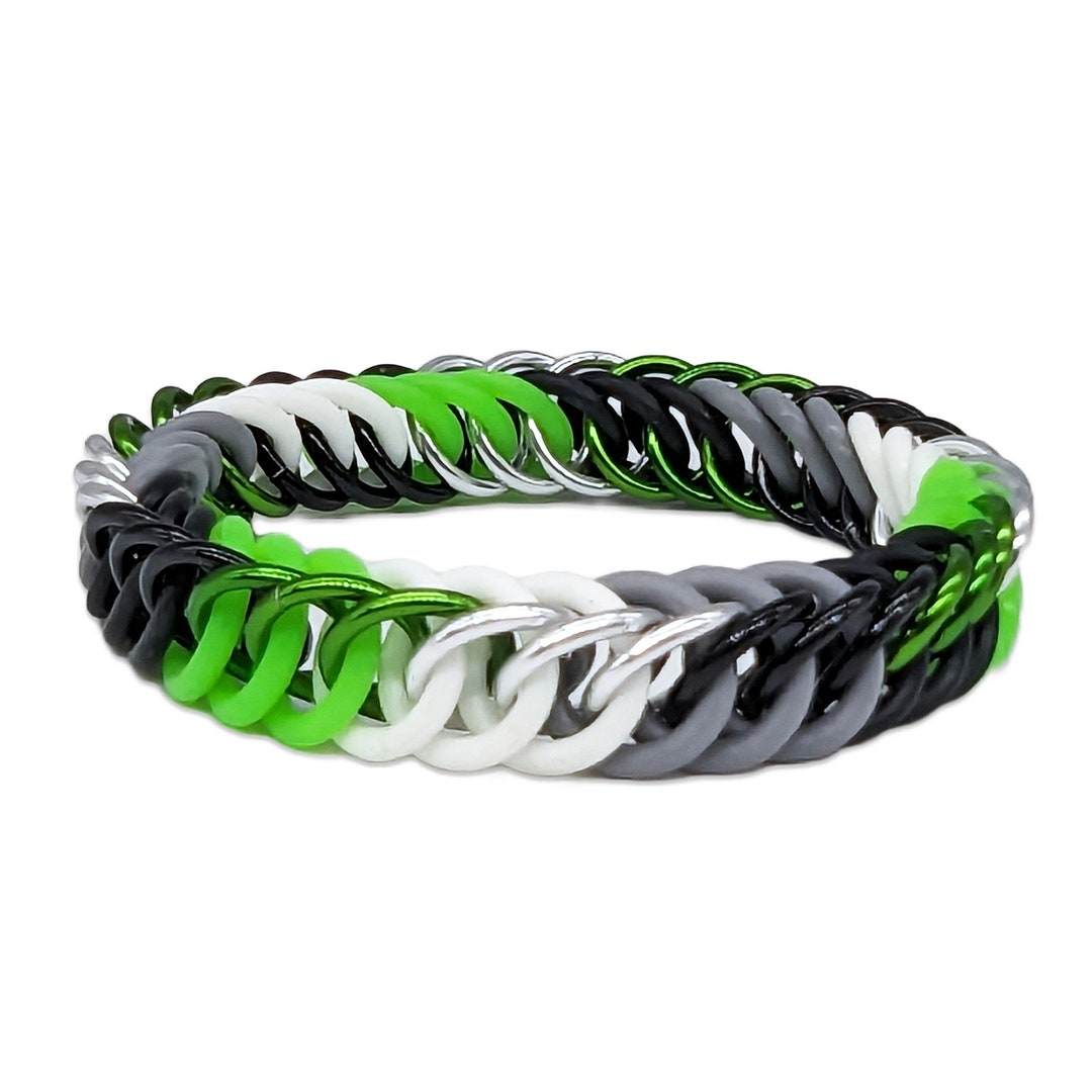 Aromantic Pride Bracelet, Aromantic Pride Flag Bracelet, Aromantic Bracelet, Aro Bracelet, BFF ...