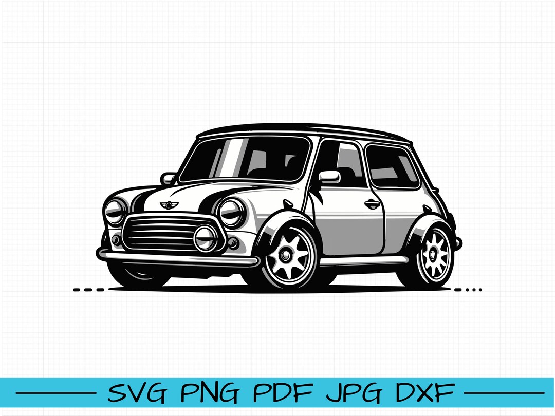 Classic Mini Cooper SVG, Cartoon Vector, Art, Silhouette - Etsy