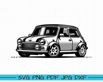 Classic Mini Cooper SVG, Cartoon Vector, Art, Silhouette - Etsy UK