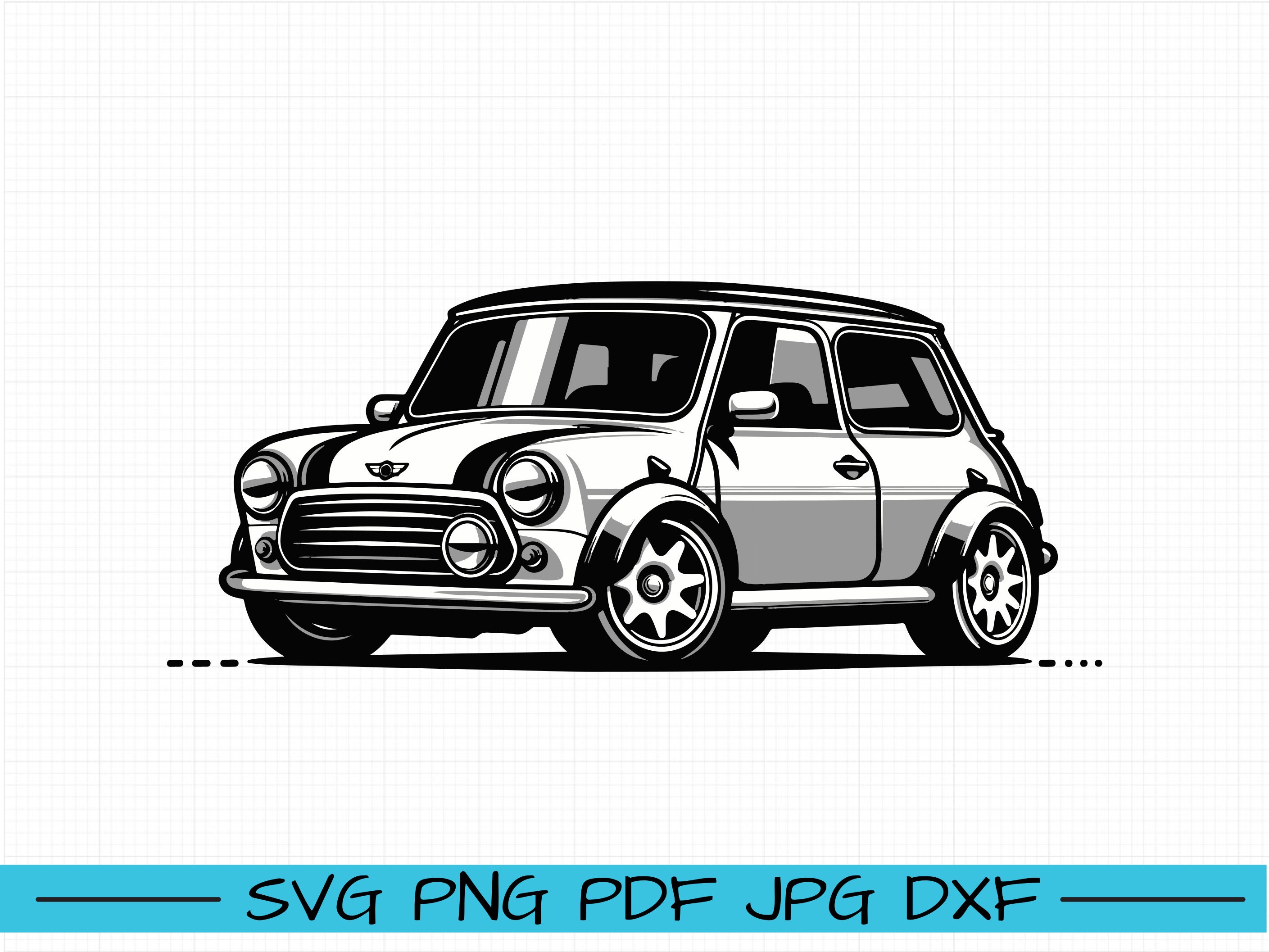 Classic Mini Cooper SVG, Cartoon Vector, Art, Silhouette - Etsy