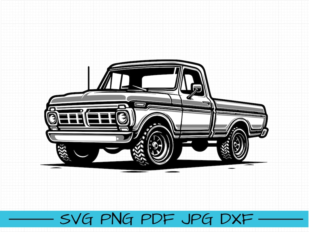 Ford F100 1972 SVG, Cartoon Vector, Art, Silhouette - Etsy