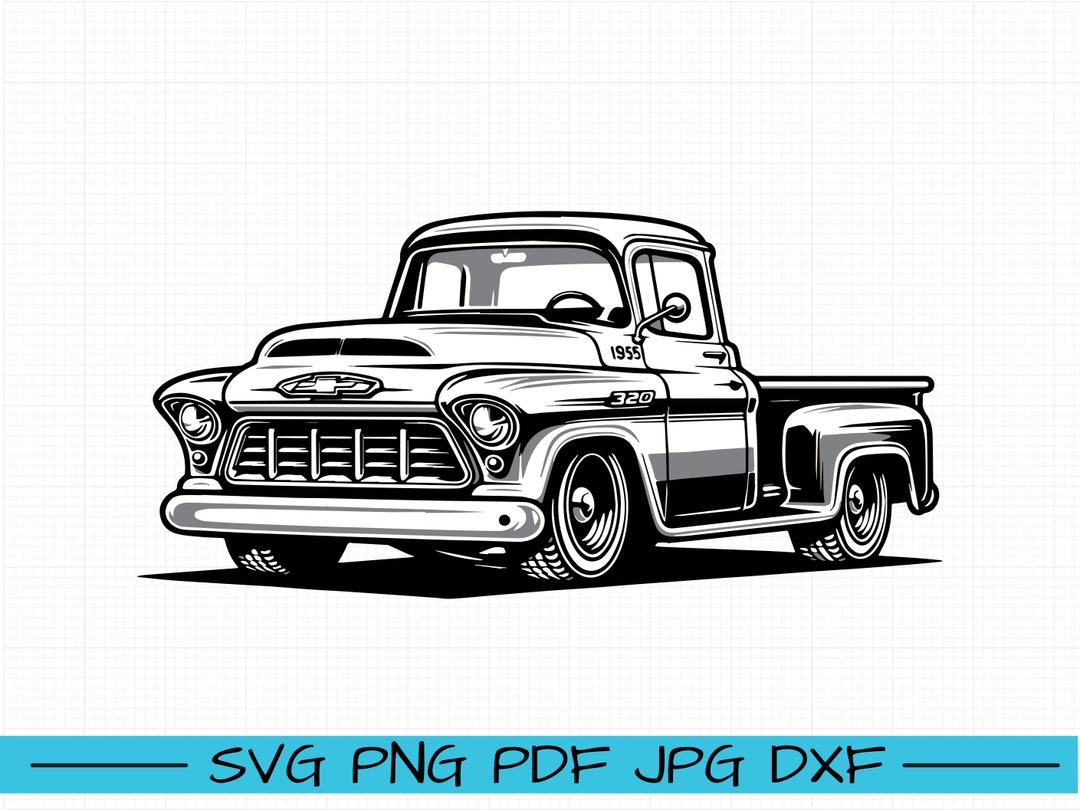 Chevrolet Truck 3200 1955 SVG, Cartoon Vector, Art, Silhouette - Etsy