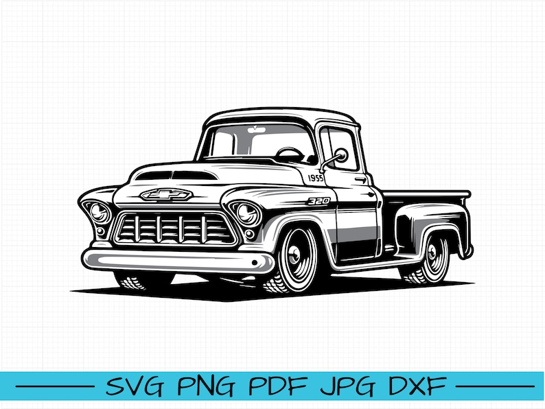 Chevrolet Truck 3200 1955 SVG, Cartoon Vector, Art, Silhouette - Etsy