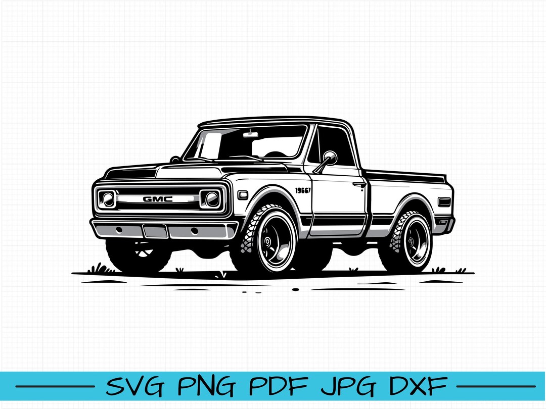 GMC Pickup 1967 SVG, Cartoon Vector, Art, Silhouette - Etsy