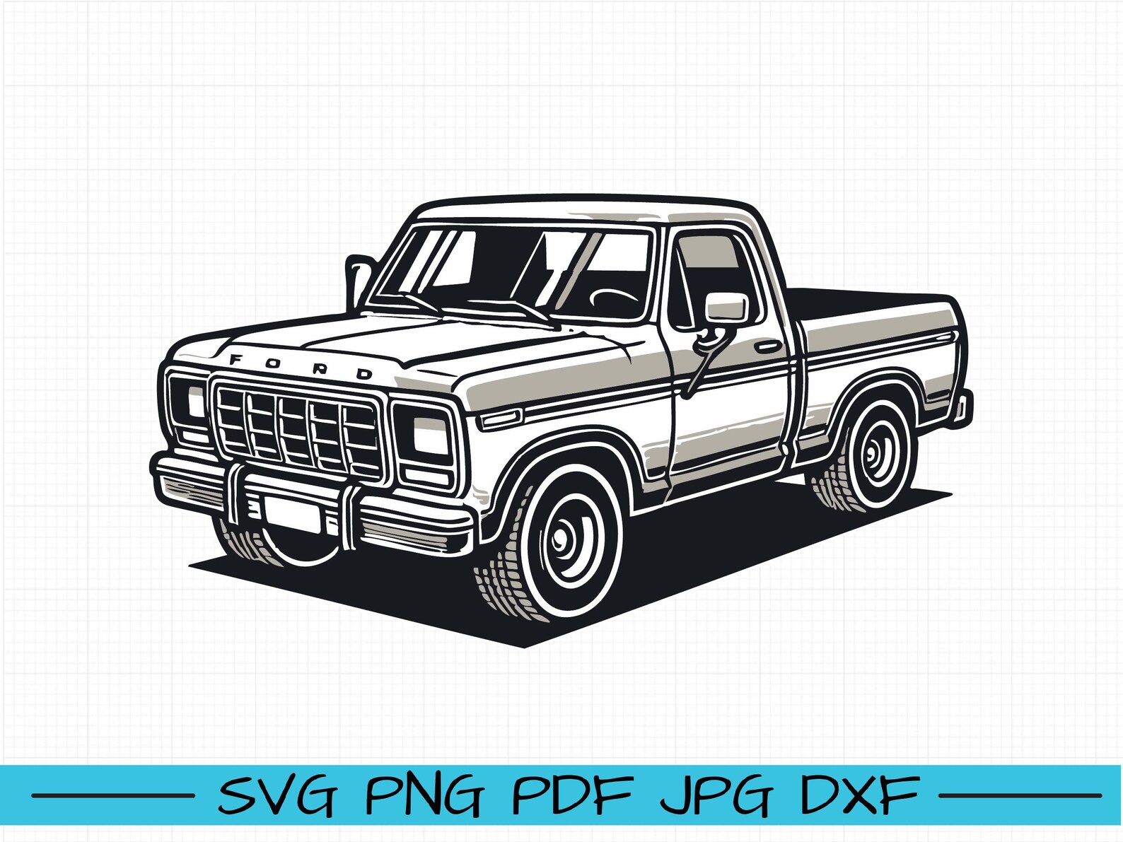 Ford F150 Pickup Truck 1980 SVG, Cartoon Vector, Art, Silhouette - Etsy