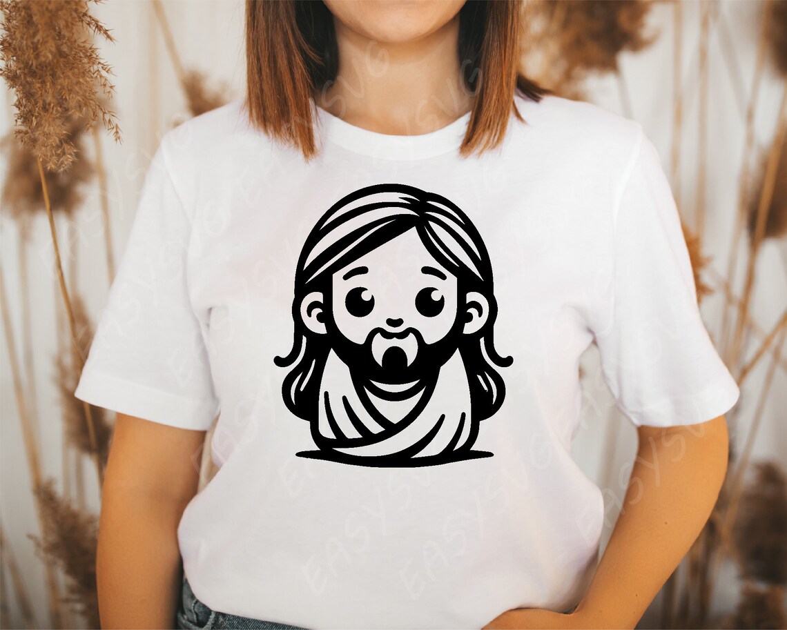 SVG Jesus, Cartoon Vector, Art, Silhouette - Etsy