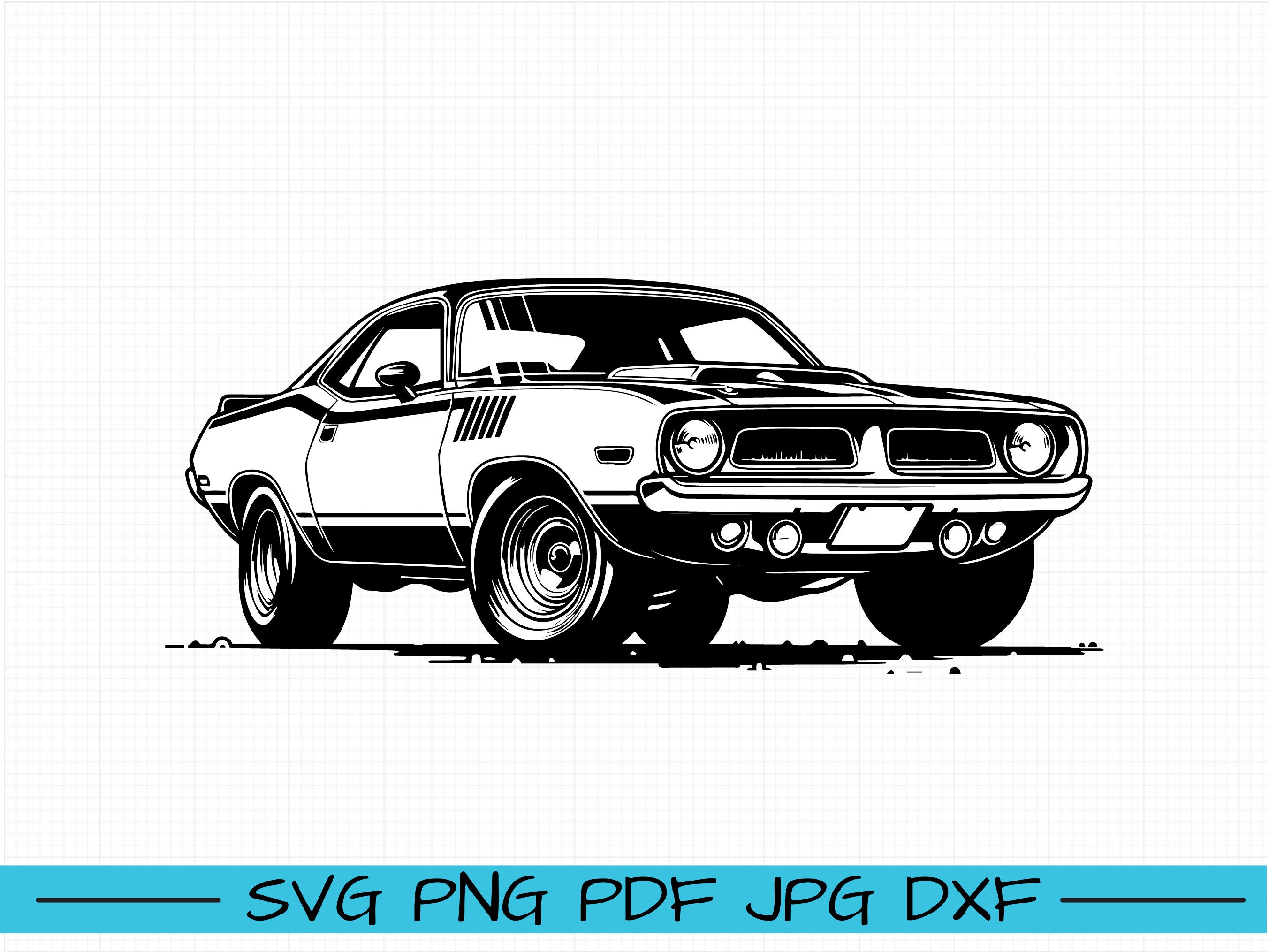 1970 Plymouth Barracuda SVG, Cartoon Vector, Art, Silhouette - Etsy