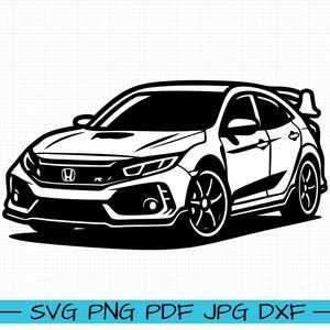 2017 Honda Civic Type R SVG, Cartoon Vector, Art, Silhouette - Etsy