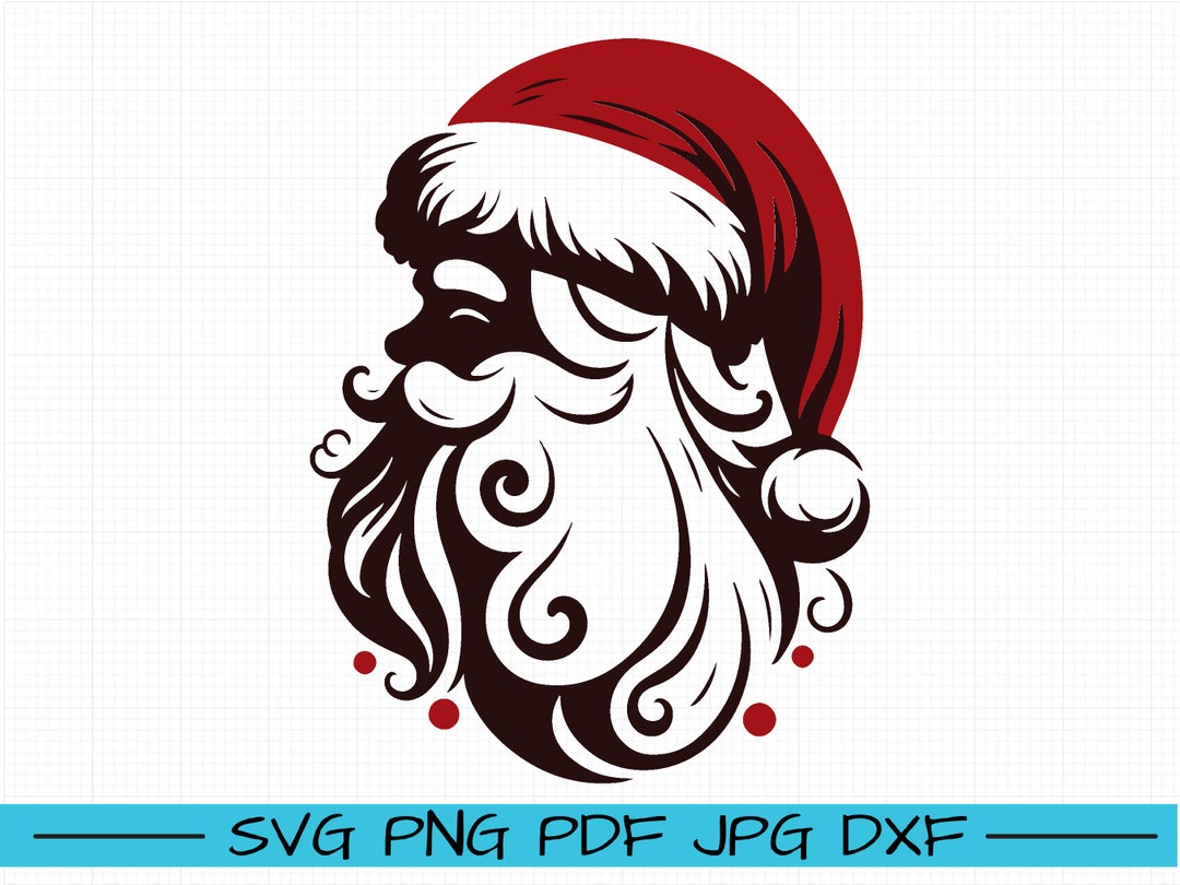 SVG Santa, Cartoon Vector, Art, Silhouette - Etsy