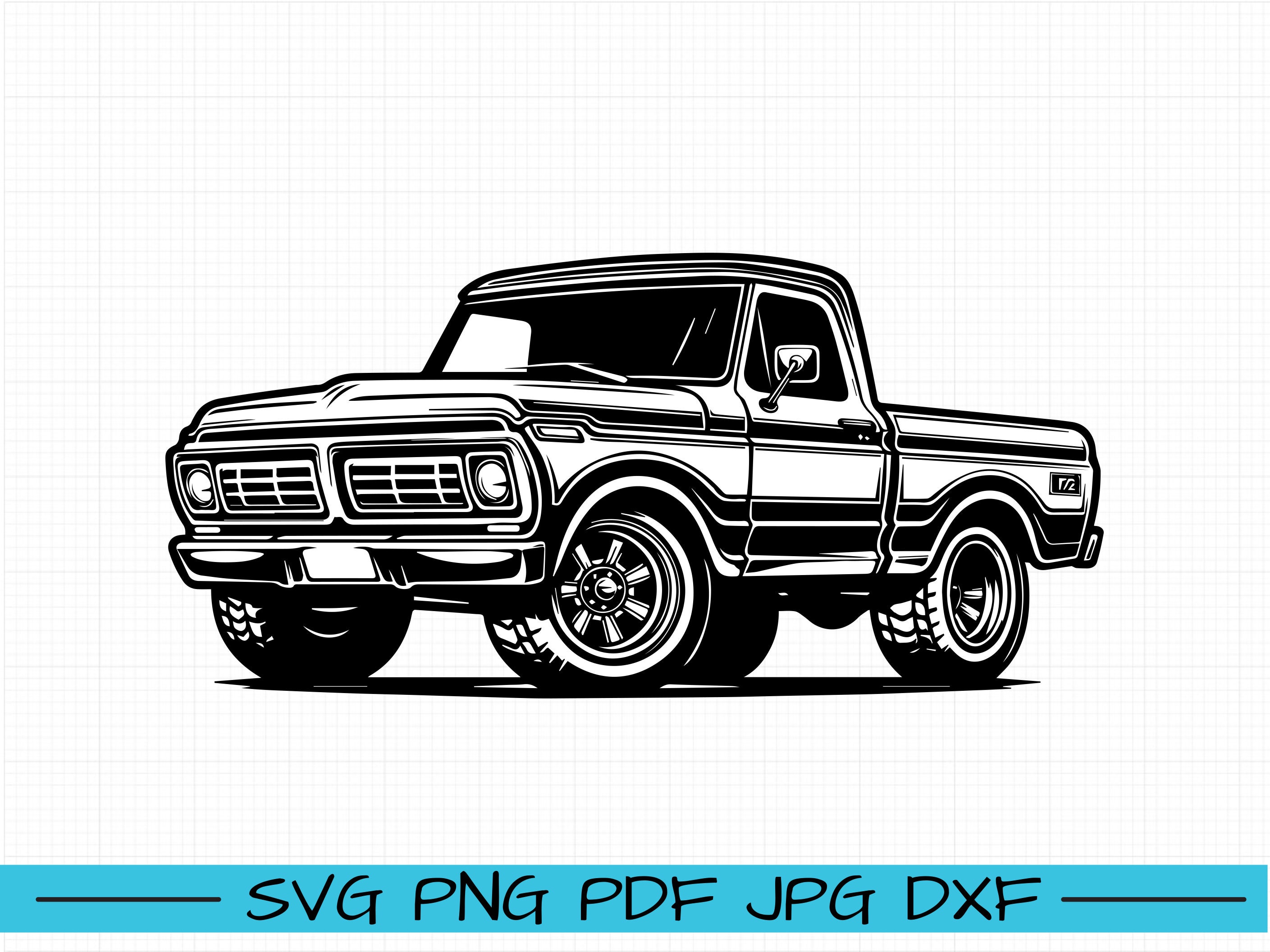 Ford F100 1972 SVG, Cartoon Vector, Art, Silhouette - Etsy