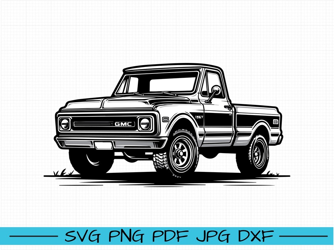 GMC Pickup 1967 SVG, Cartoon Vector, Art, Silhouette - Etsy