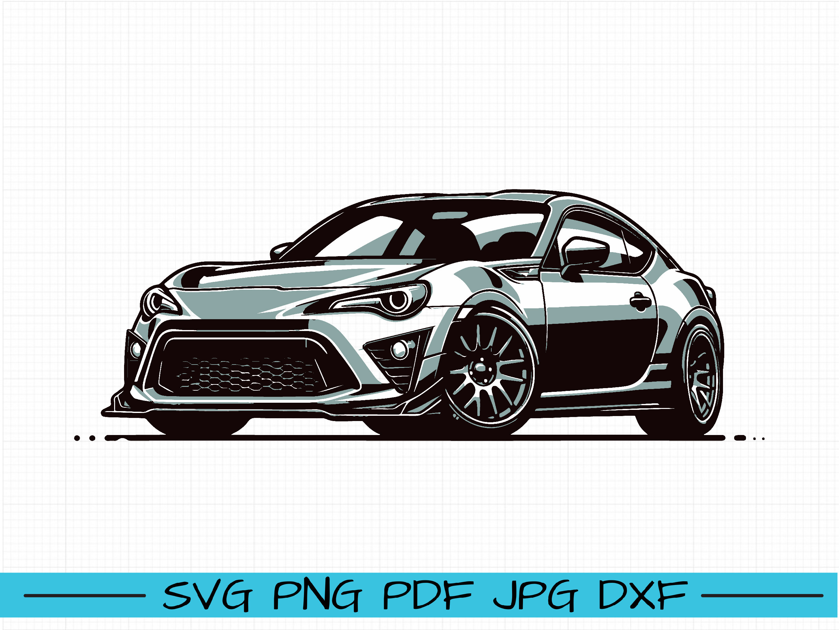 Toyota 86 SVG, Cartoon Vector, Art, Silhouette - Etsy