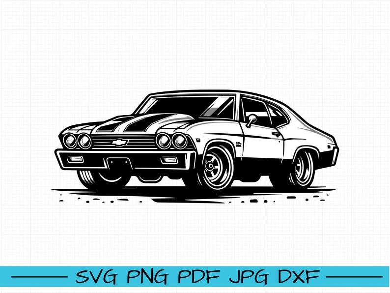Chevrolet Chevelle SVG, Cartoon Vector, Art, Silhouette - Etsy