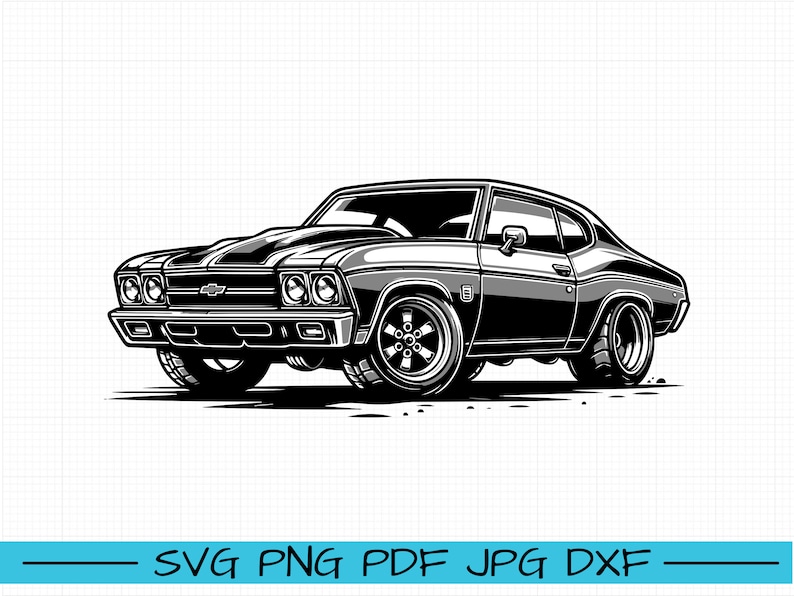 Chevrolet Chevelle SVG, Cartoon Vector, Art, Silhouette - Etsy
