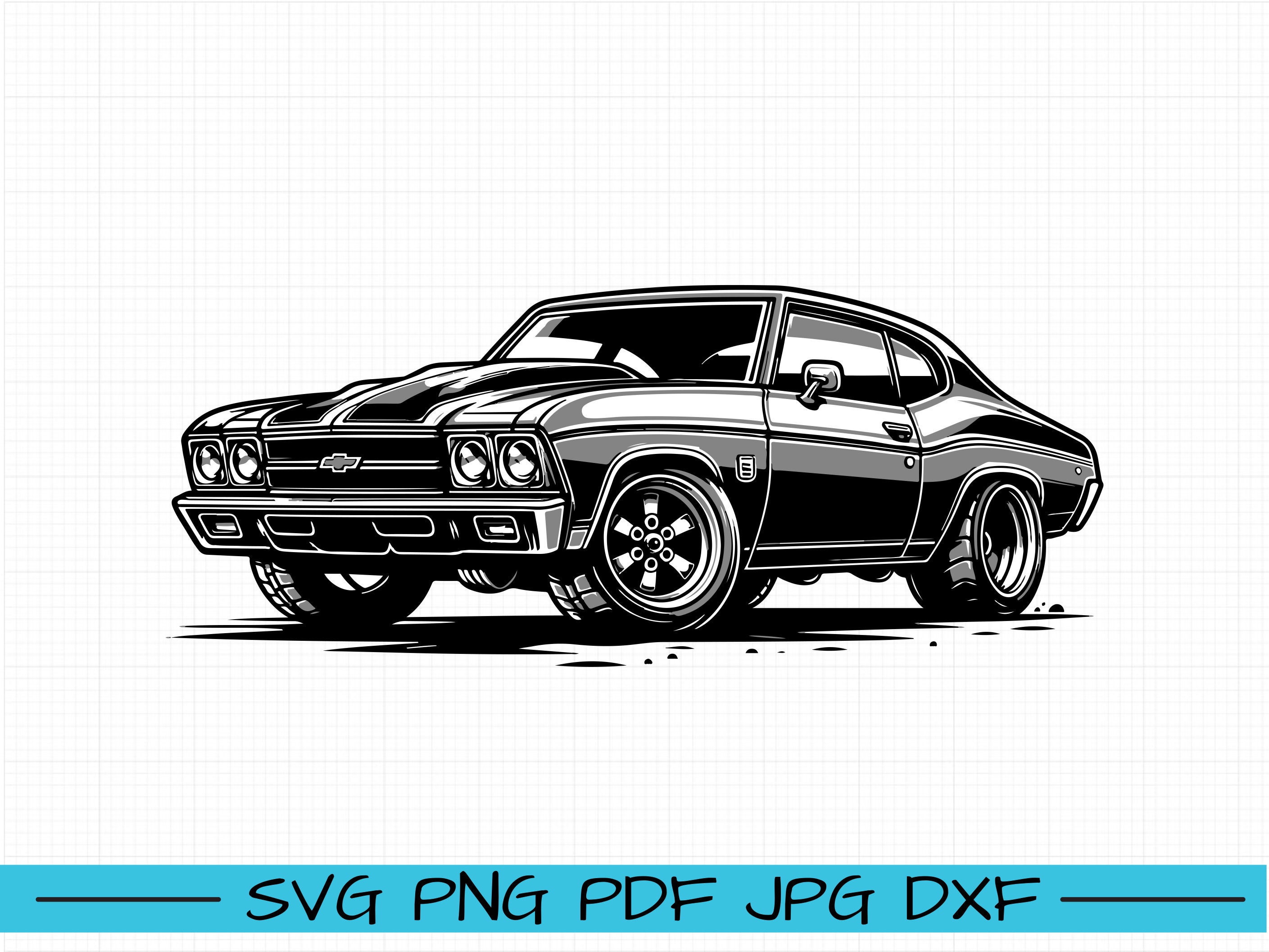 Chevrolet Chevelle SVG, Cartoon Vector, Art, Silhouette - Etsy