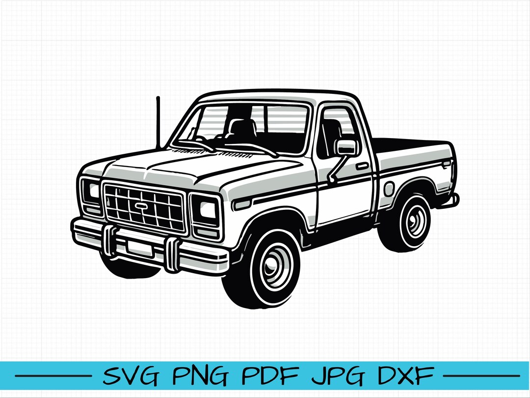 Ford F150 Pickup Truck 1980 SVG, Cartoon Vector, Art, Silhouette - Etsy