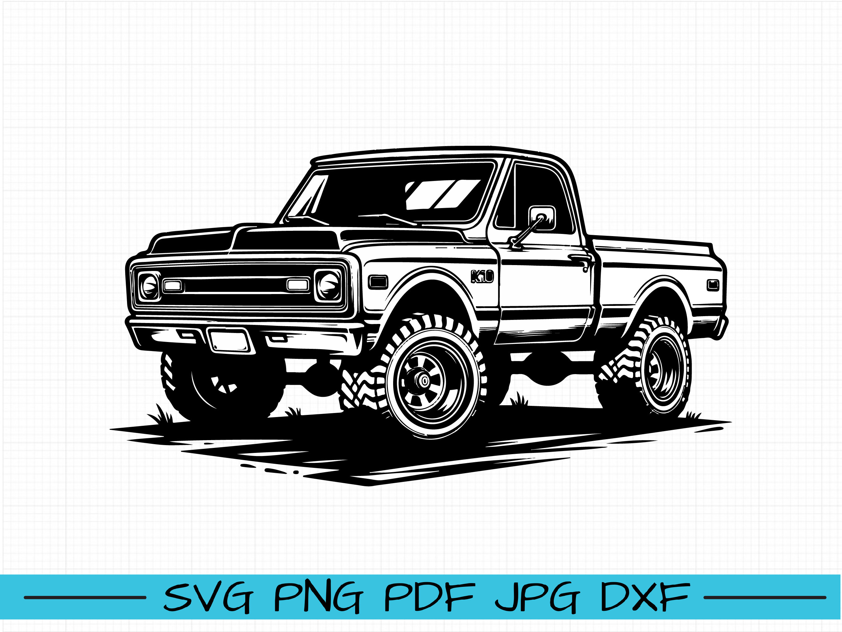 Chevy K10 1970-1974 SVG, Cartoon Vector, Art, Silhouette - Etsy