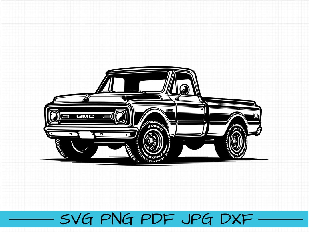 GMC Pickup 1967 SVG, Cartoon Vector, Art, Silhouette - Etsy