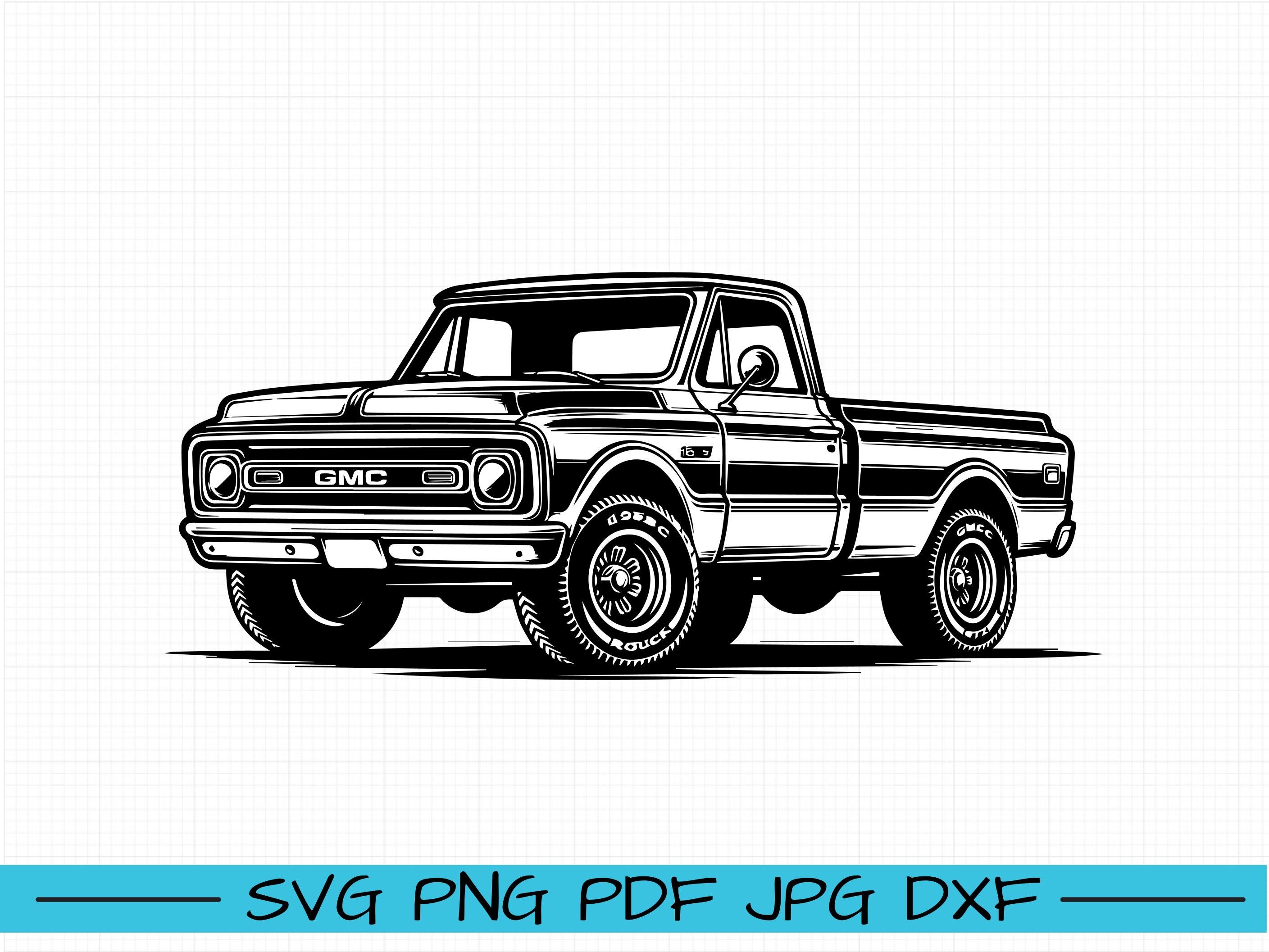 GMC Pickup 1967 SVG, Cartoon Vector, Art, Silhouette - Etsy