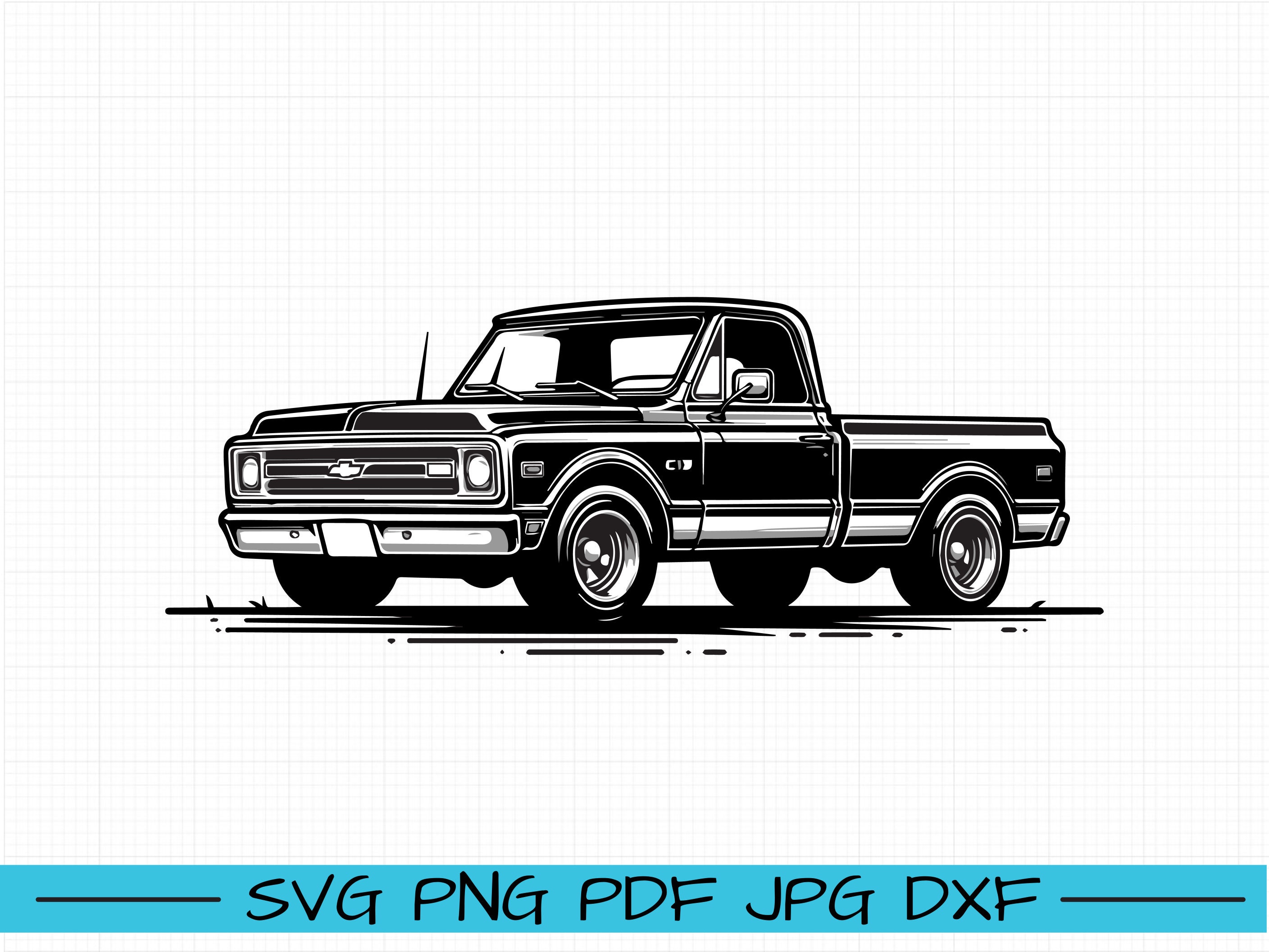 Chevrolet C10 Pickup SVG, Cartoon Vector, Art, Silhouette - Etsy