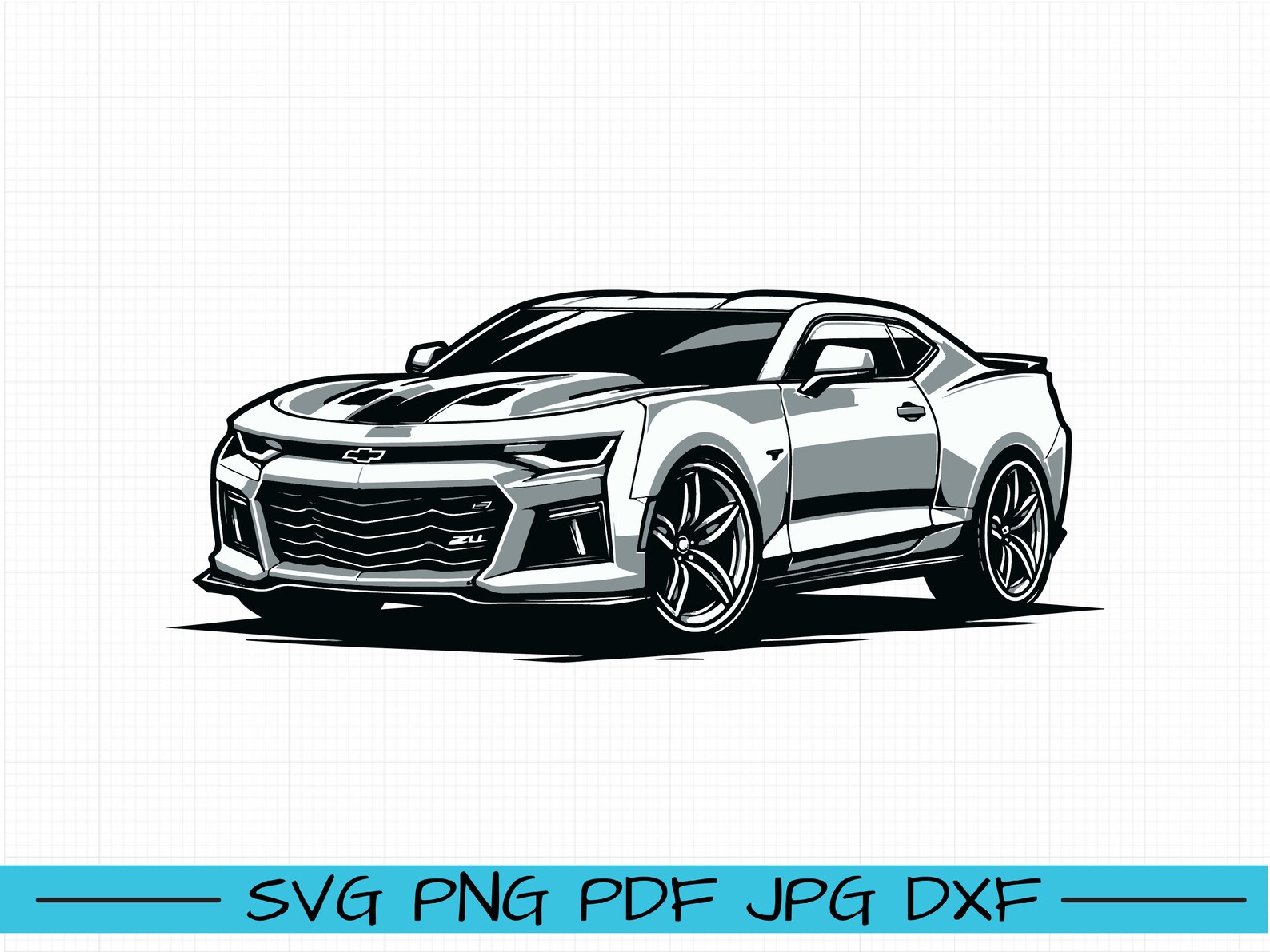 Chevy Camaro ZL1 2018 SVG, Cartoon Vector, Art, Silhouette - Etsy