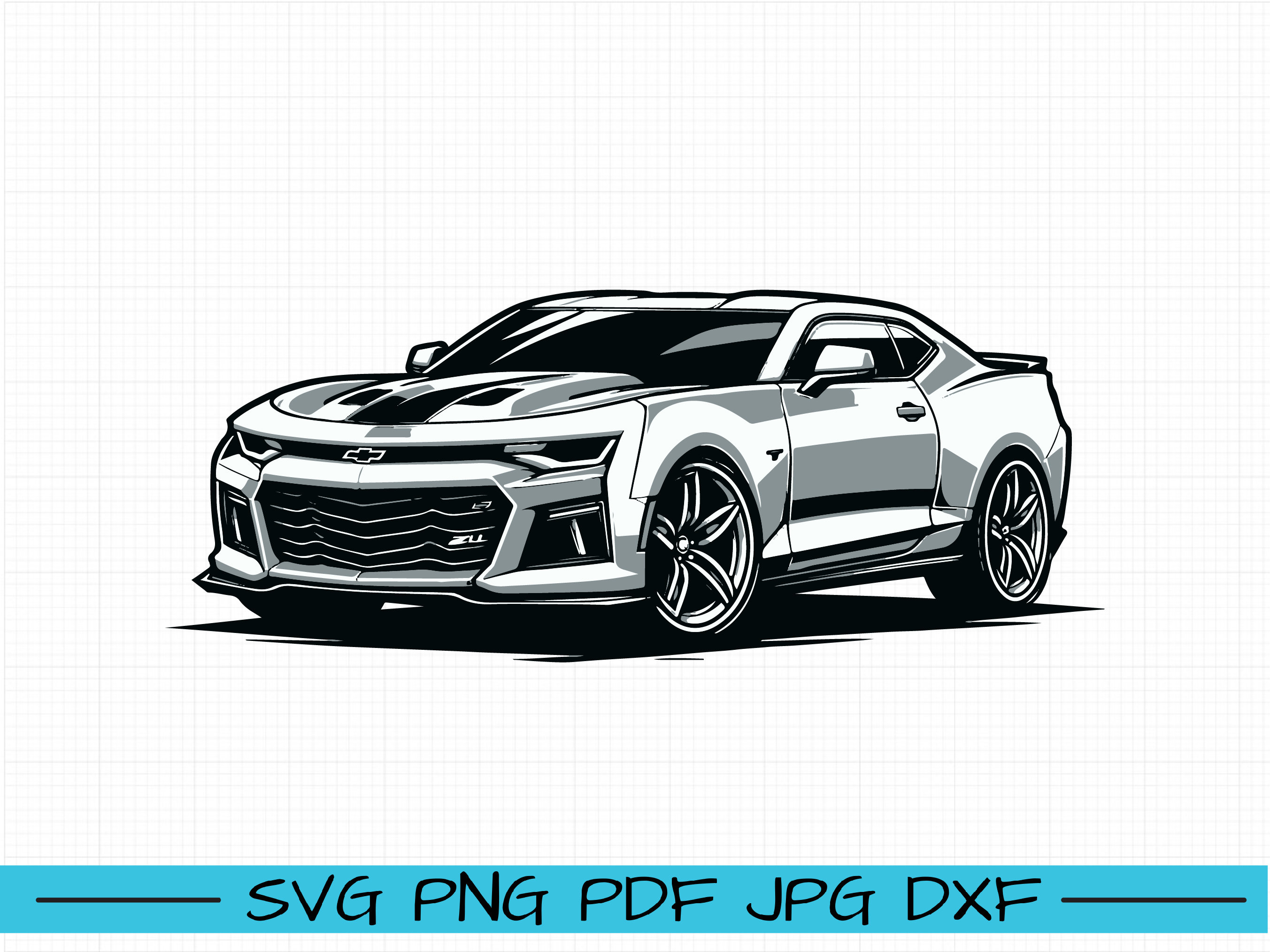 Chevy Camaro ZL1 2018 SVG, Cartoon Vector, Art, Silhouette - Etsy