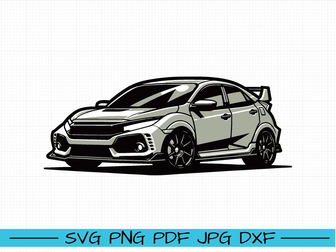 Honda Civic Type-r SVG, Cartoon Vector, Art, Silhouette - Etsy