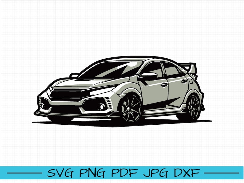 Honda Civic Type-r SVG, Cartoon Vector, Art, Silhouette - Etsy
