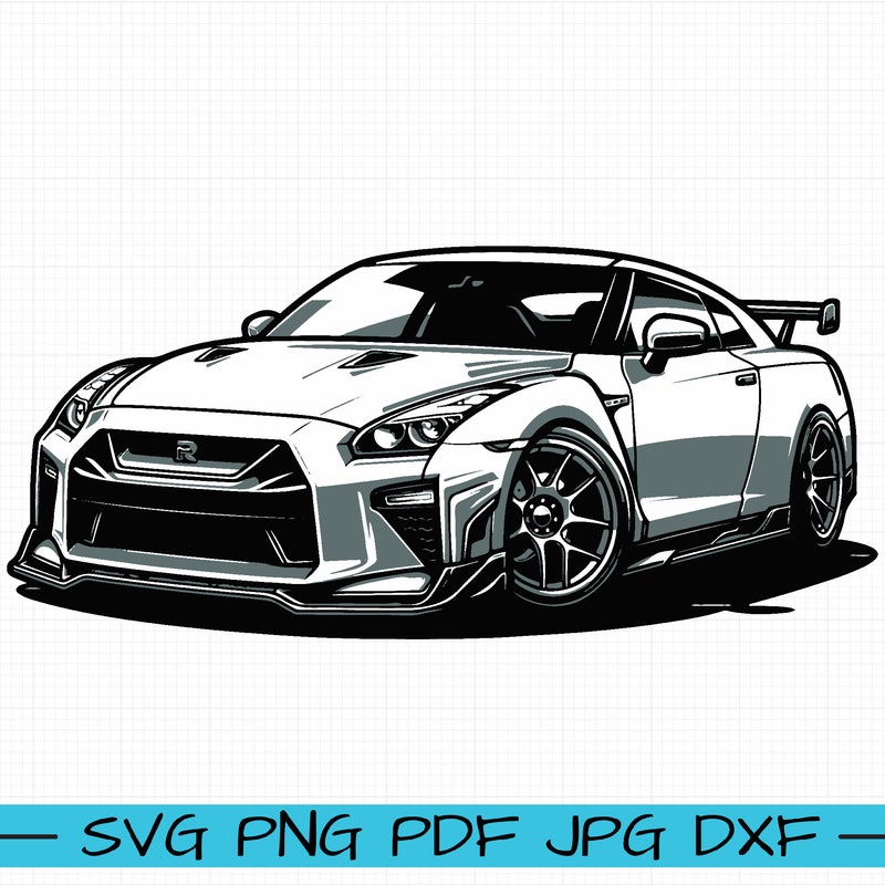 Nissan Gtr Drawing - Etsy