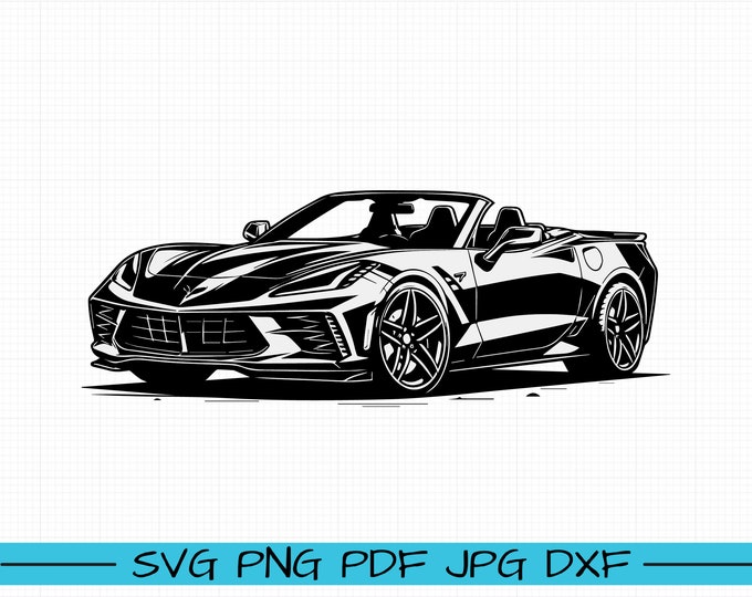 Corvette Convertible L EPS - SVG - PNG - Dxf L Vector Art - Etsy Canada