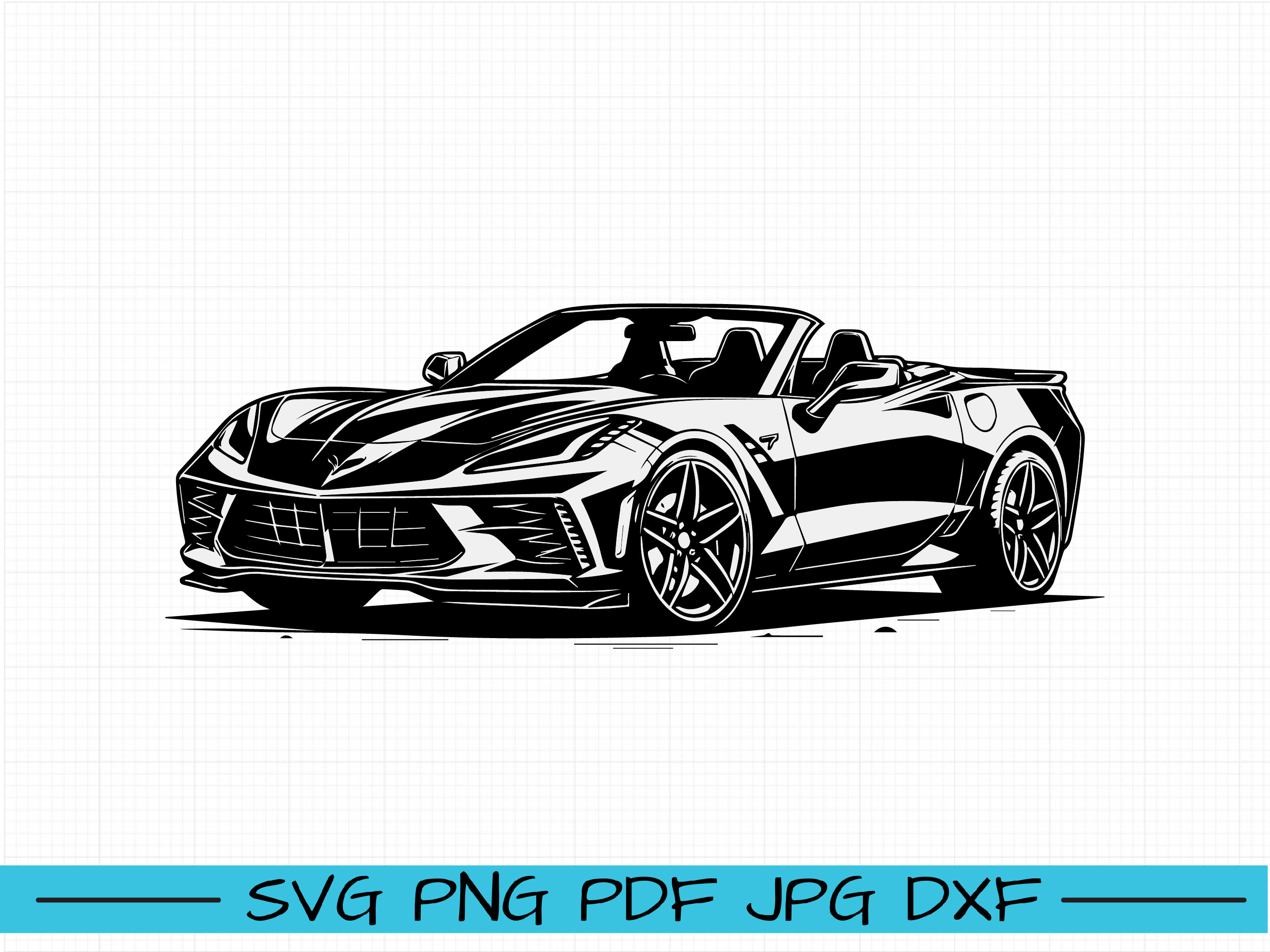 Corvette Convertible C2 SVG, Cartoon Vector, Art, Silhouette - Etsy