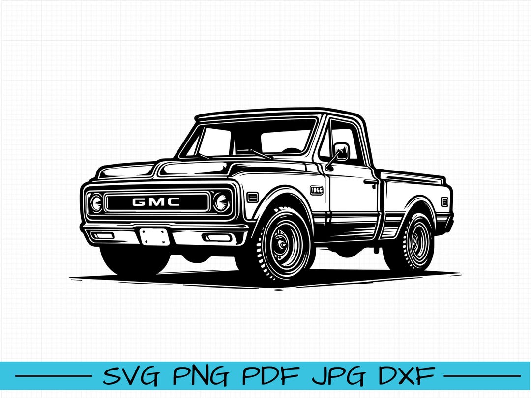 GMC Pickup 1967 SVG, Cartoon Vector, Art, Silhouette - Etsy