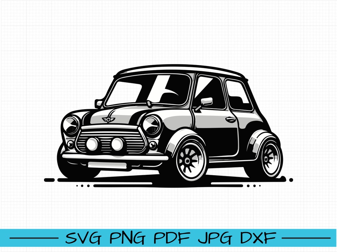 Classic Mini Cooper SVG, Cartoon Vector, Art, Silhouette - Etsy UK