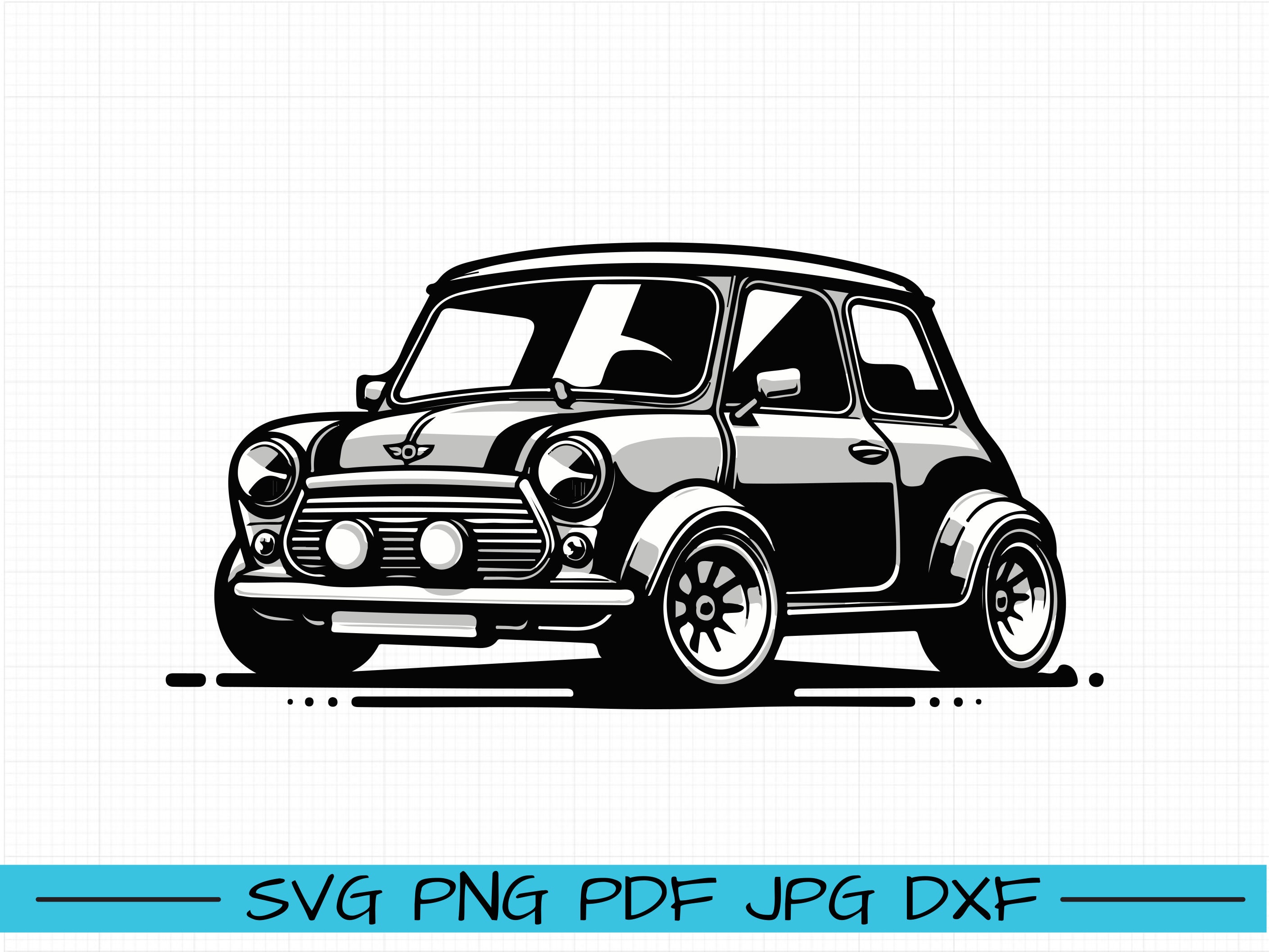 Classic Mini Cooper SVG, Cartoon Vector, Art, Silhouette - Etsy UK