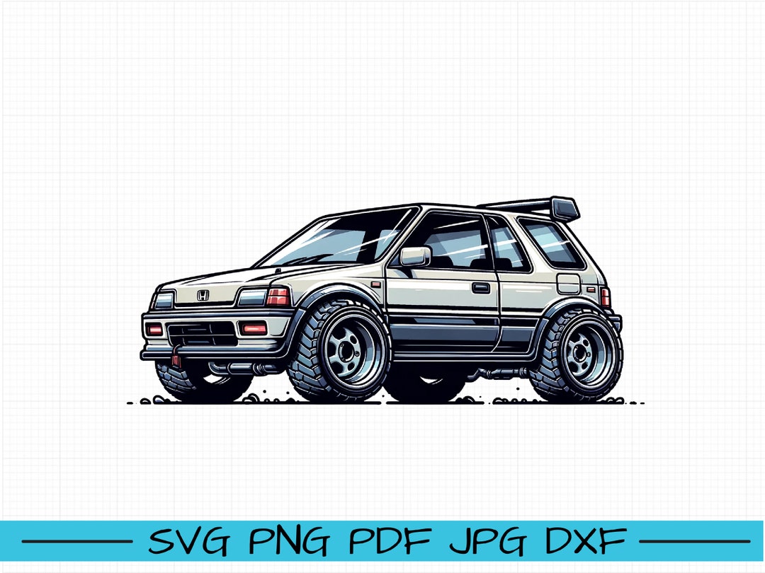 Honda Civic EG SVG Cartoon Vector Art Silhouette - Etsy