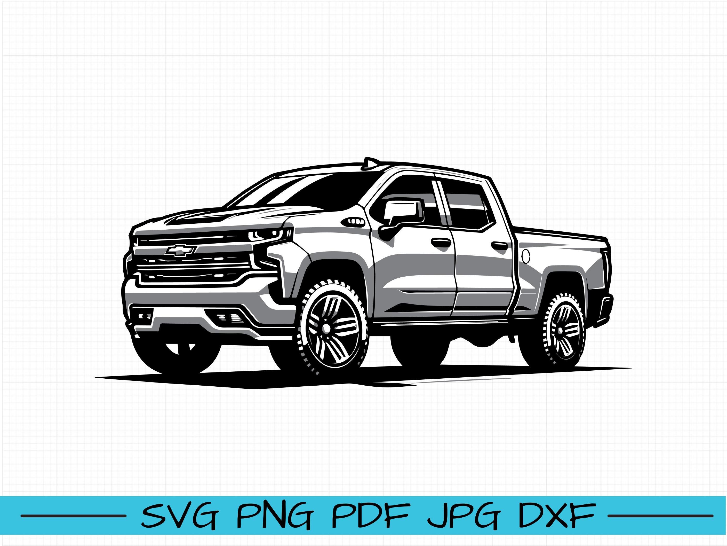 Chevy K-1500 Pickup Truck SVG, Cartoon Vector, Art, Silhouette - Etsy ...