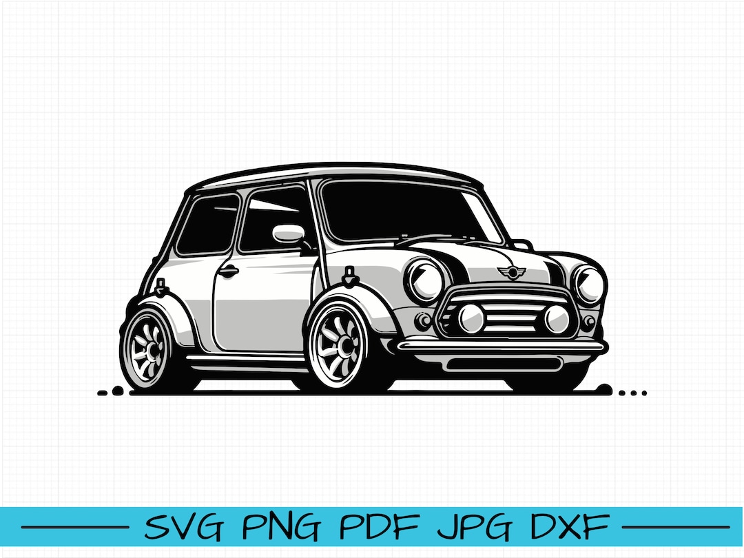 Classic Mini Cooper SVG, Cartoon Vector, Art, Silhouette - Etsy