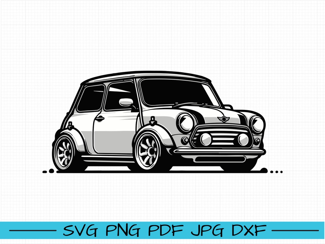 Classic Mini Cooper SVG, Cartoon Vector, Art, Silhouette - Etsy