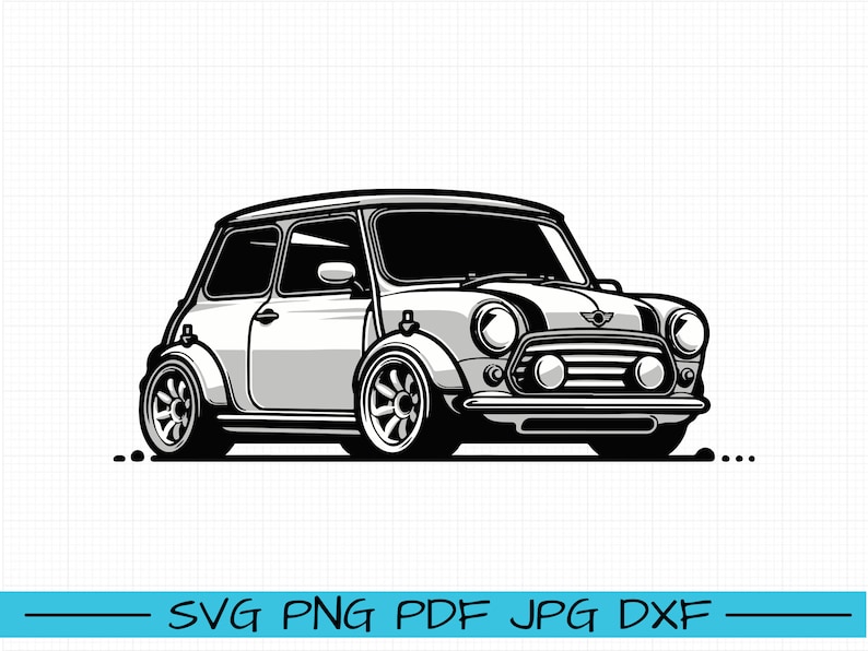 Classic Mini Cooper SVG, Cartoon Vector, Art, Silhouette - Etsy