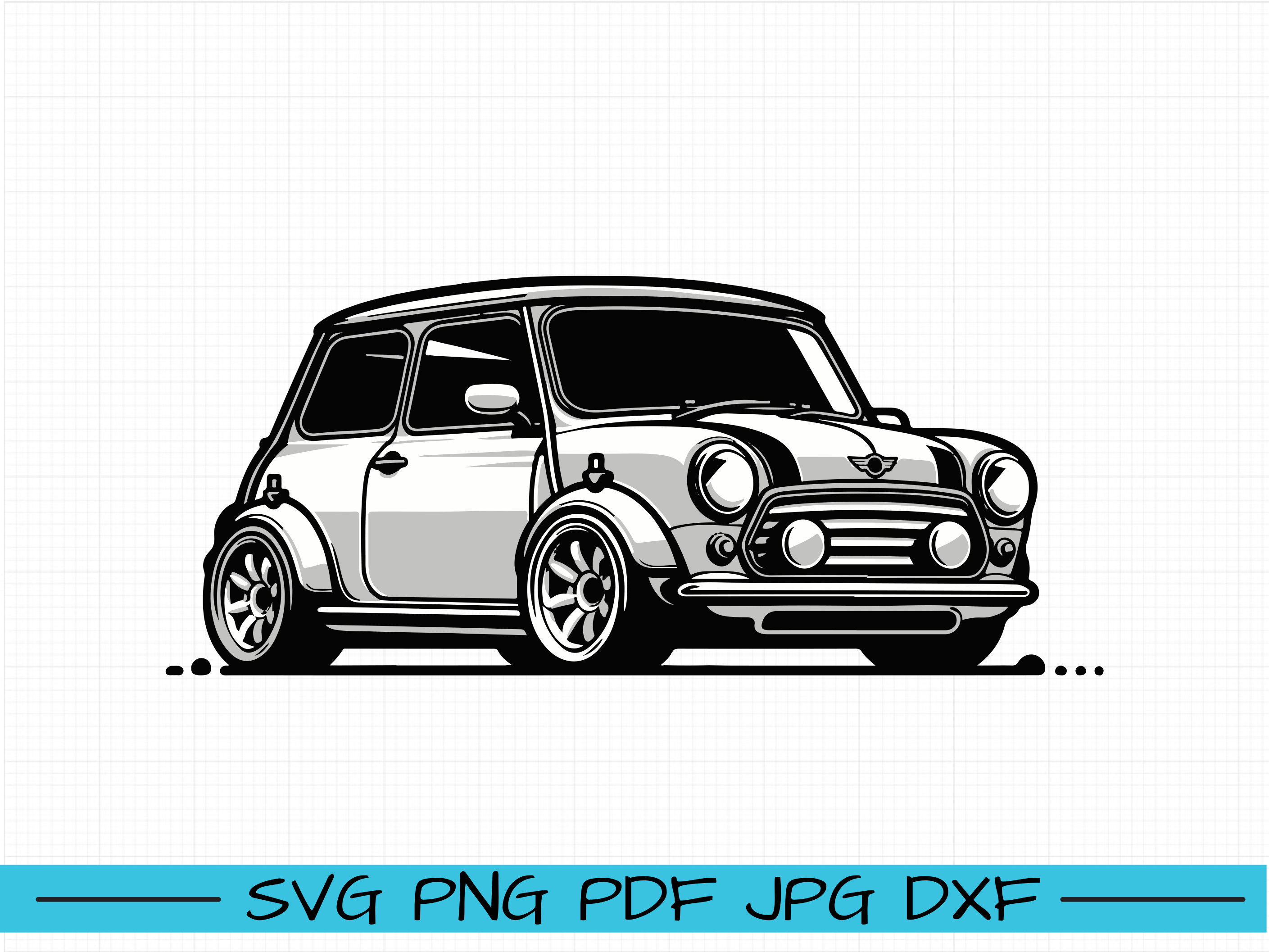 Classic Mini Cooper SVG, Cartoon Vector, Art, Silhouette - Etsy