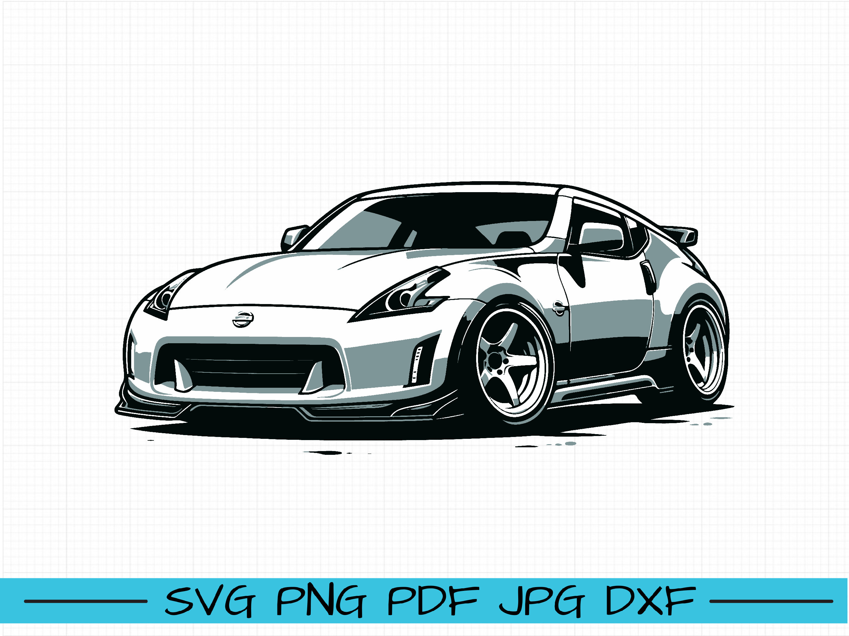 Nissan 370z SVG, Cartoon Vector, Art, Silhouette - Etsy