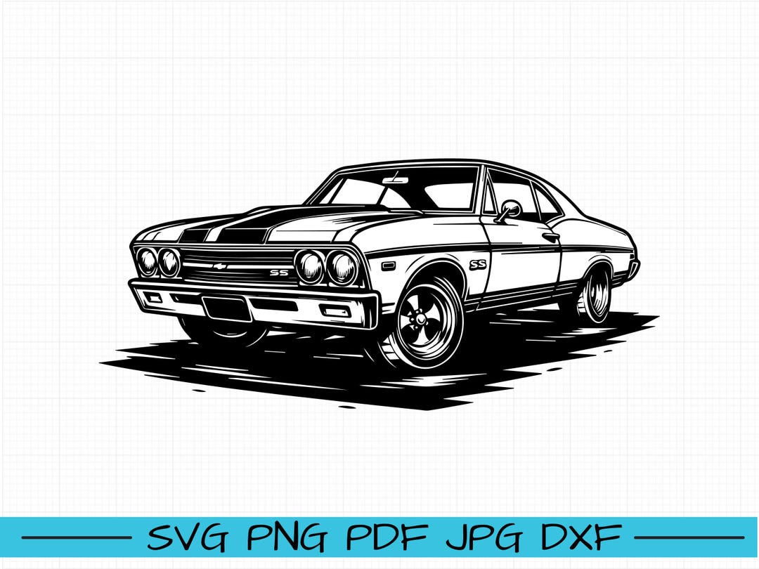 Vintage Chevrolet SS SVG, Cartoon Vector, Art, Silhouette - Etsy