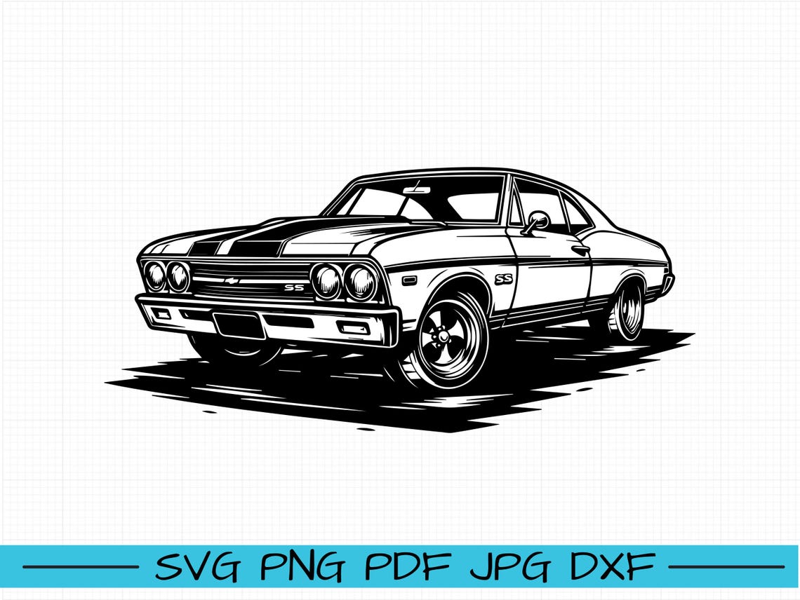 Vintage Chevrolet SS SVG, Cartoon Vector, Art, Silhouette - Etsy