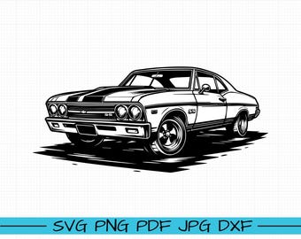 Vintage Chevrolet SS SVG, Cartoon Vector, Art, Silhouette - Etsy