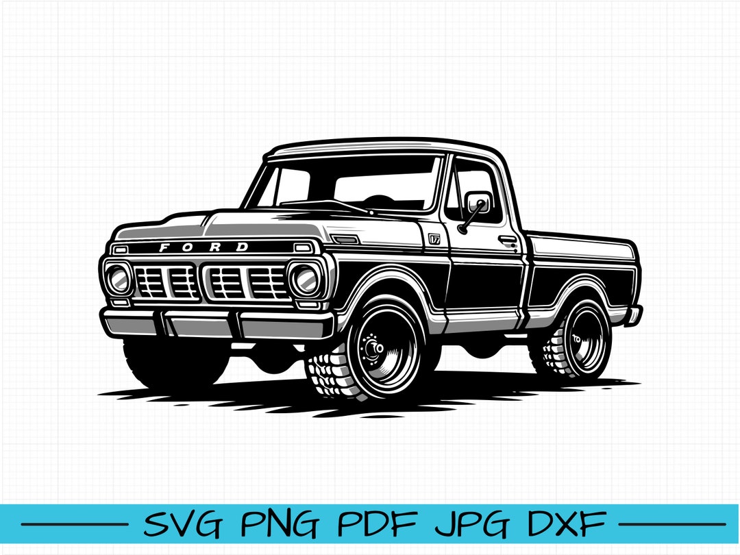 Ford F100 1972 SVG, Cartoon Vector, Art, Silhouette - Etsy